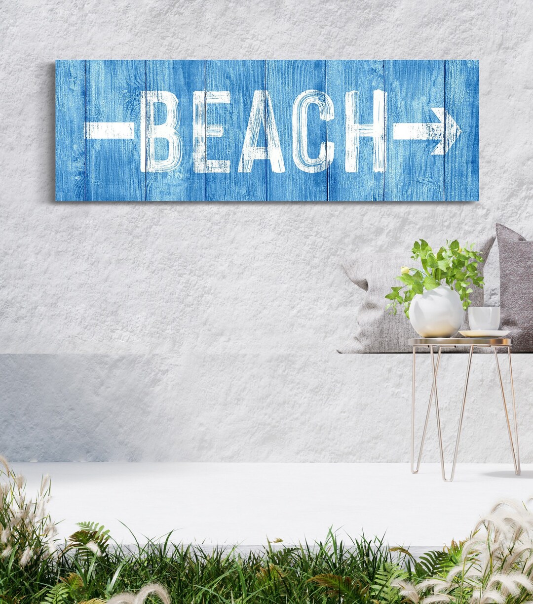 Beach Sign With Arrow Beach Direction Sign Beach Cabin - Etsy