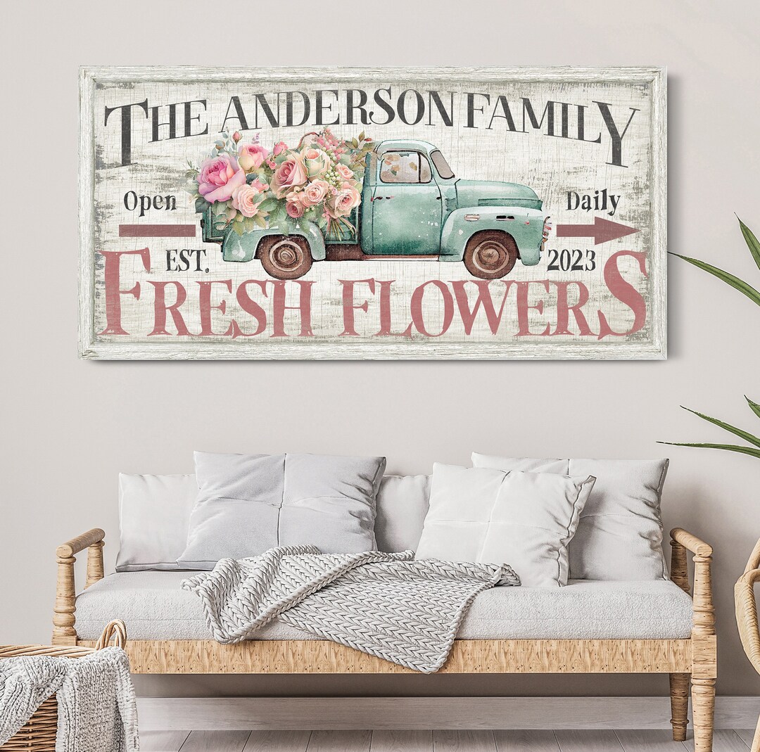 Custom Fresh Flowers Sign, Rustic Garden Sign, Gift for Gardeners ...