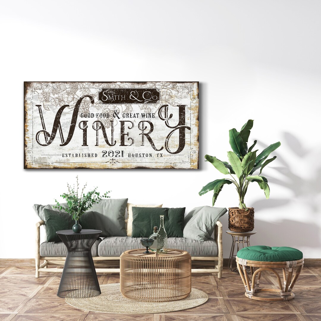 Personalized Winery Sign, Wine Bar Sign, Taste Room Sign, Home Bar ...