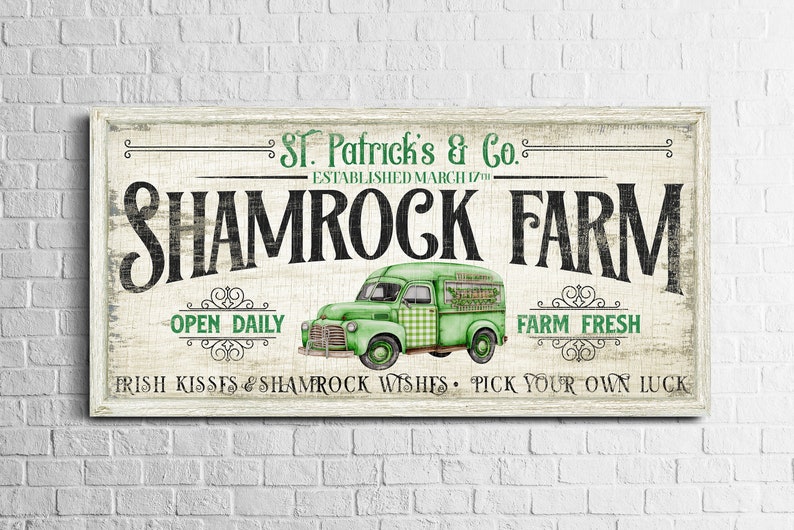 Shamrock Farm Sign St. Patrick's Day Sign Retro Farmers - Etsy