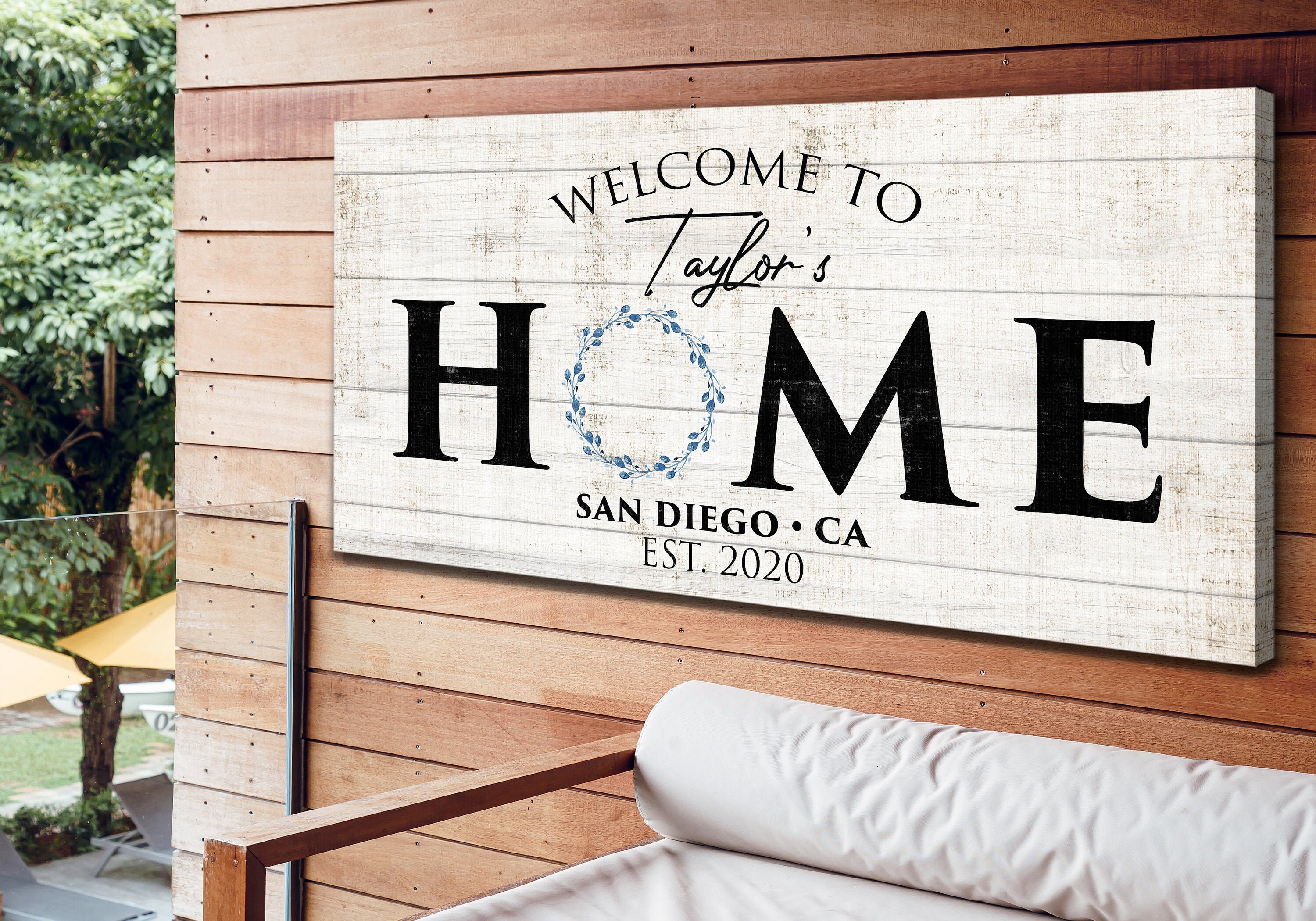 Home Sign With Symbols Custom Home Sign Personalized Huge - Etsy