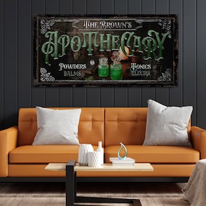 Personalized Apothecary Halloween Sign, Scary Gothic Medieval Decor ...