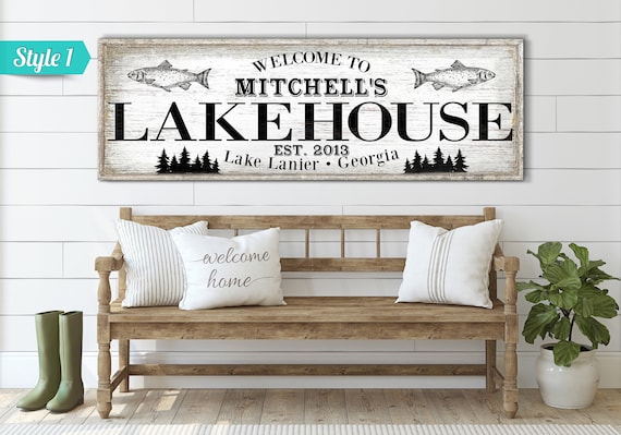 Lake House Decor Lake Life Large Lake House Canvas Wall Art | Etsy