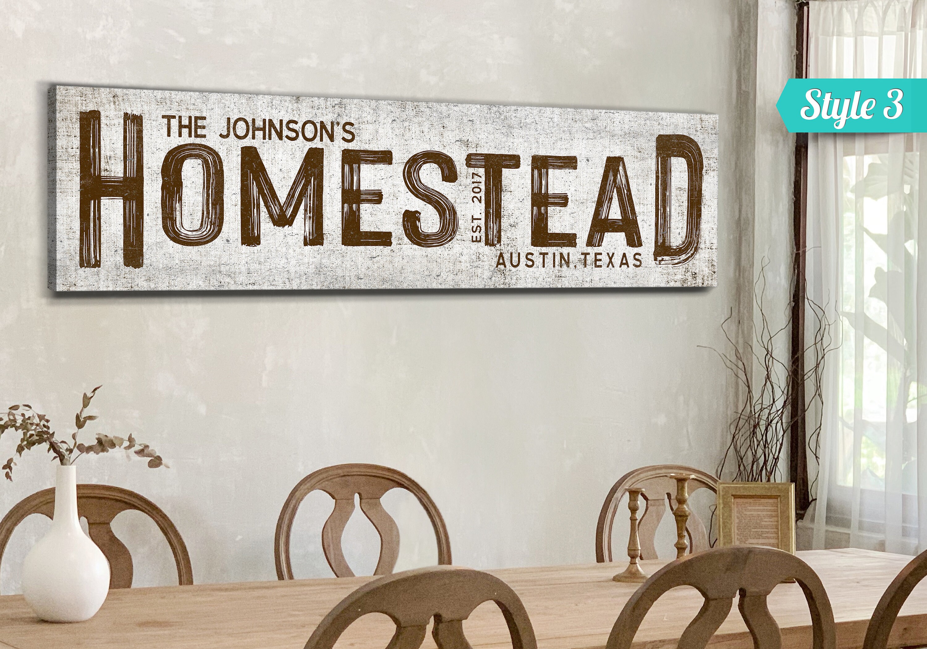 Family Homestead Modern Farmhouse Wall Decor Rustic Chic | Etsy