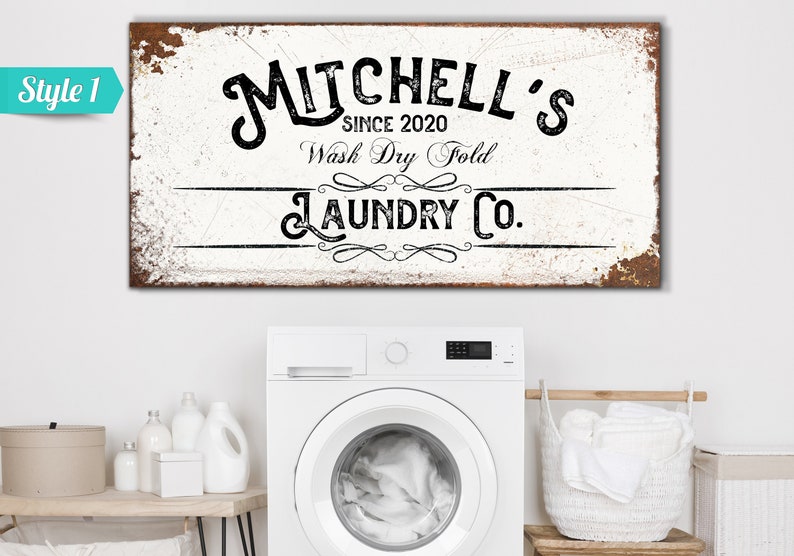 Laundry Room Sign Laundry Co Sign Personalized Huge Canvas - Etsy