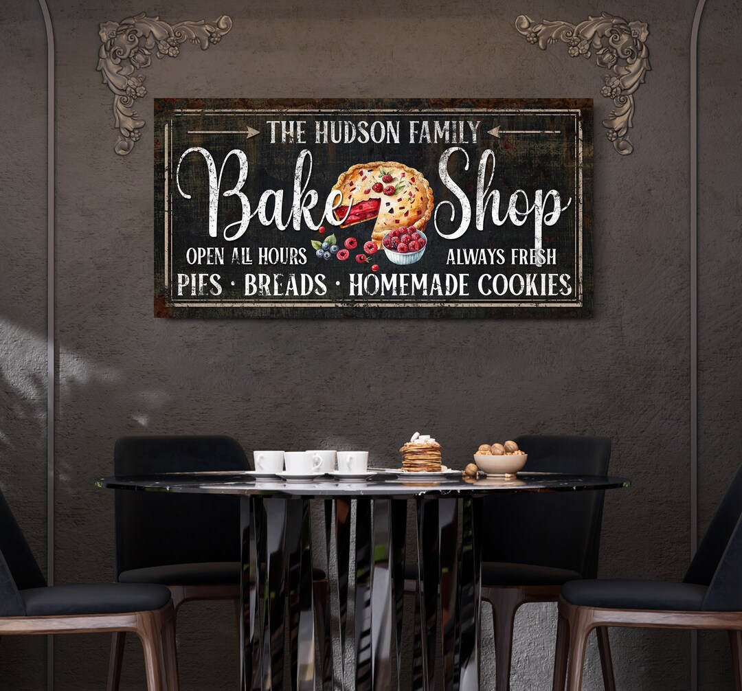 Personalized Bake Shop Sign, Bakery Wall Decor, Farmhouse Kitchen Signs ...