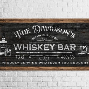 Personalized Whiskey Bar Sign, Man Cave Decor, Whiskey Lover, Gift for ...