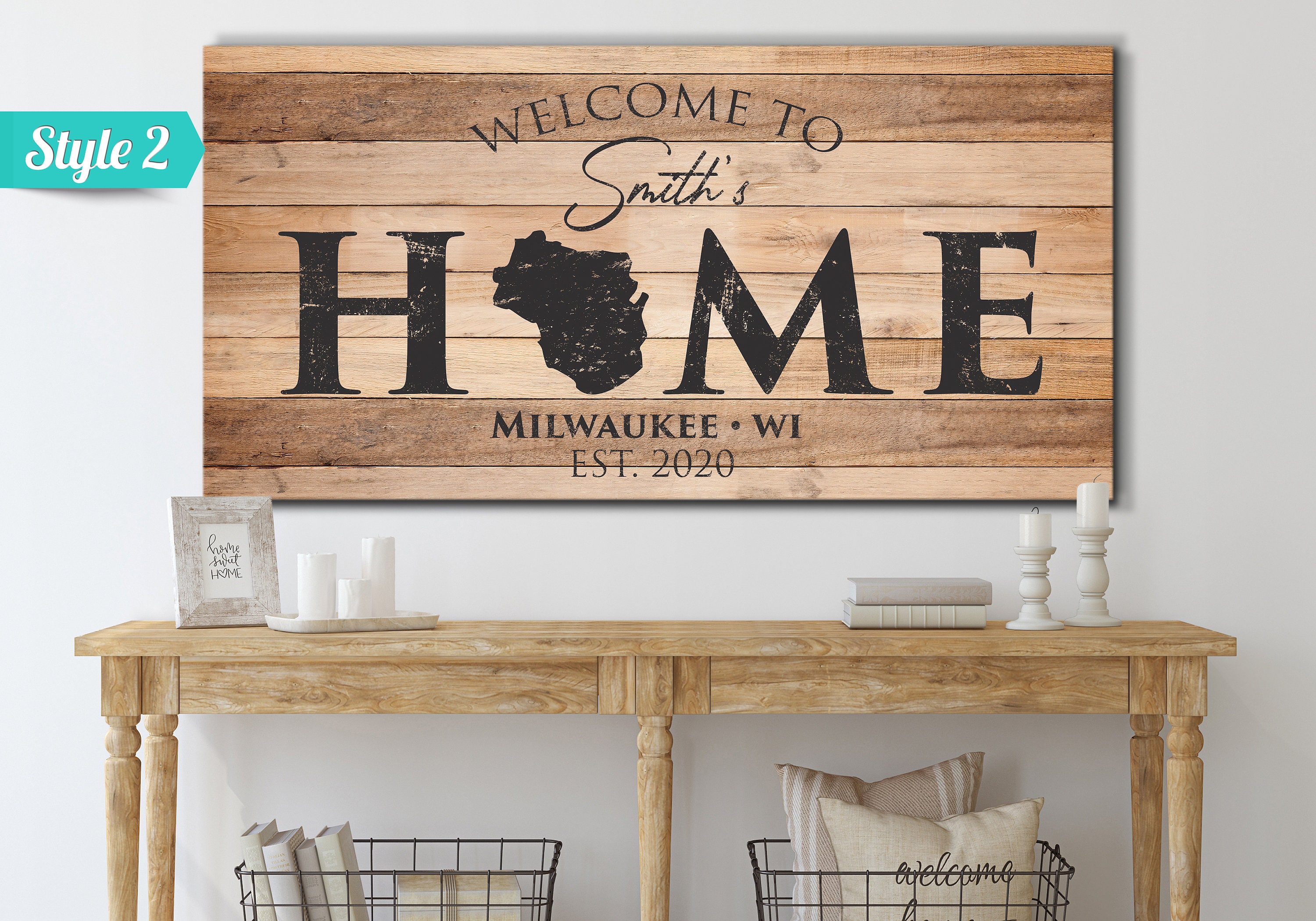 Custom HOME Sign Canvas Print Personalized Huge Canvas | Etsy