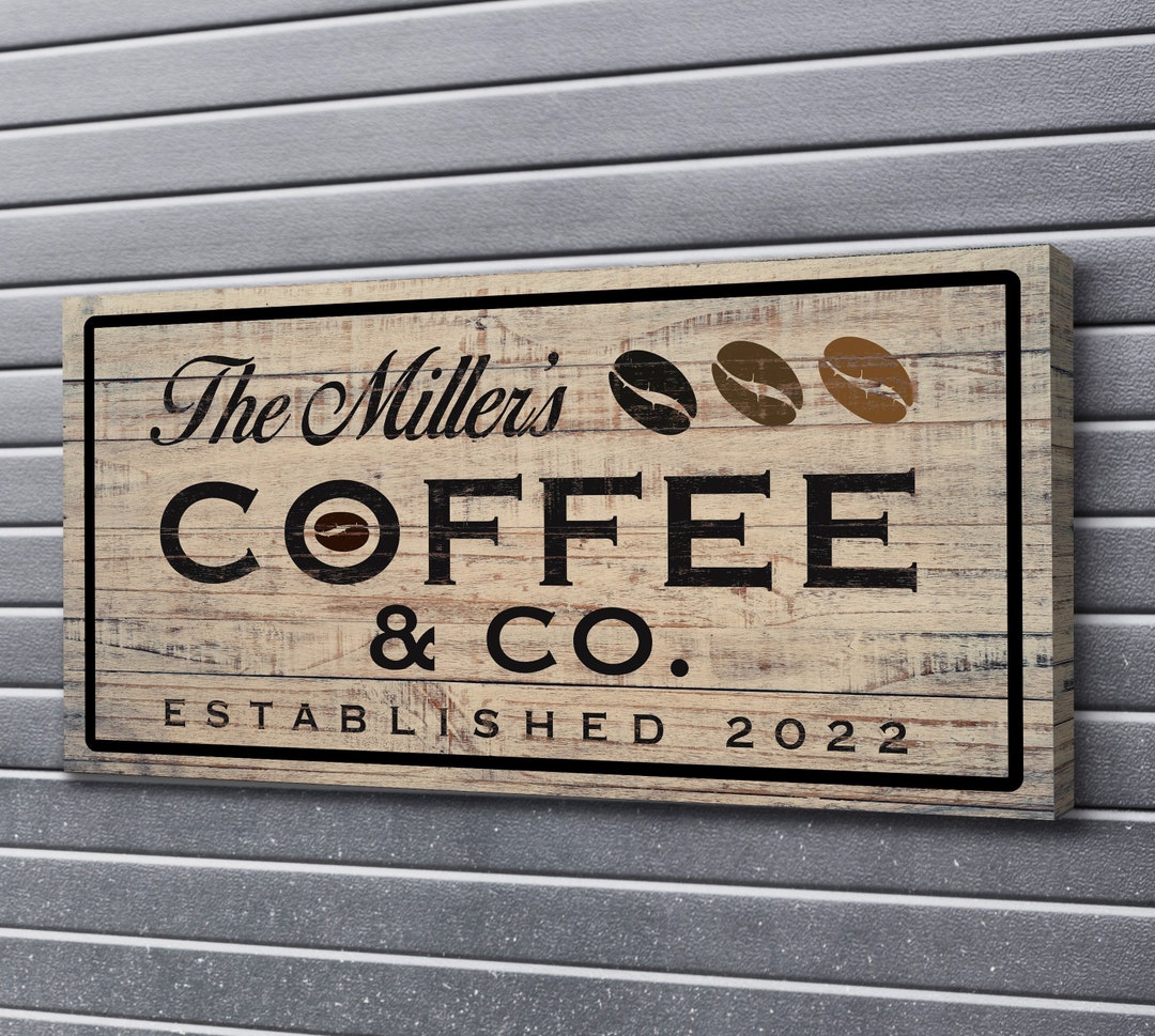 Personalized Coffee Co Sign, Vintage Coffee Shop Decor, Housewarming ...