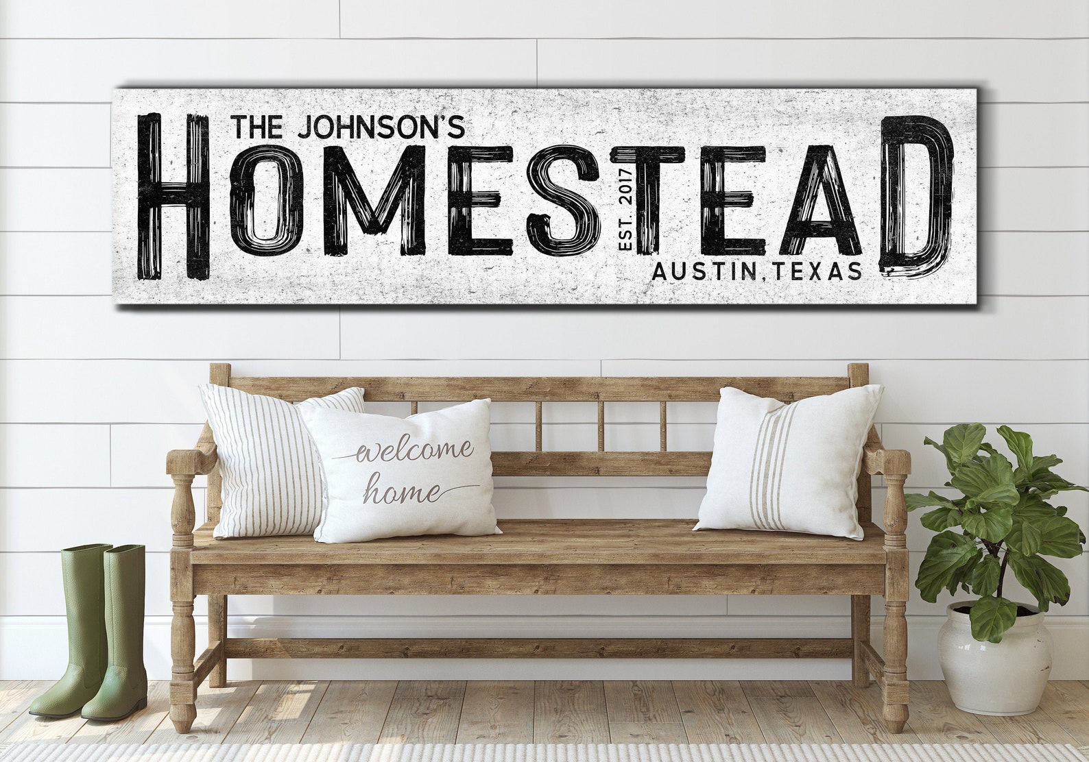 Family Homestead Modern Farmhouse Wall Decor Rustic Chic | Etsy