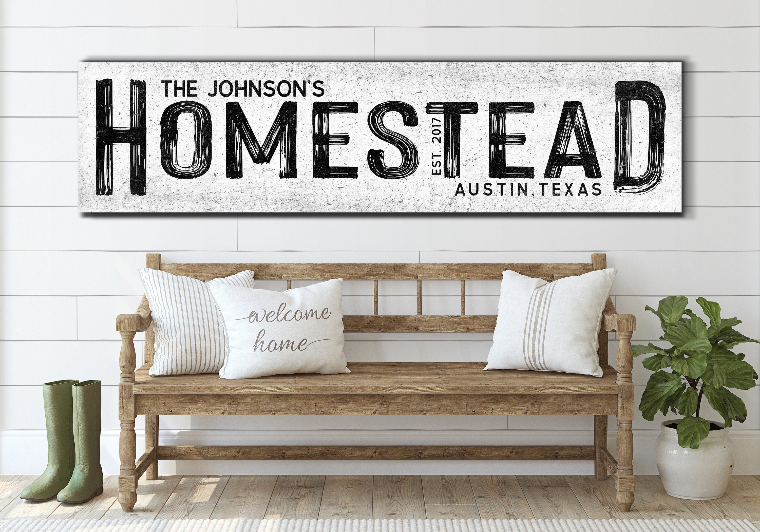 Family Homestead Modern Farmhouse Wall Decor Rustic Chic | Etsy