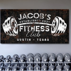 Custom Fitness Club Sign | Fitness GYM Wall Art | Established Date ...