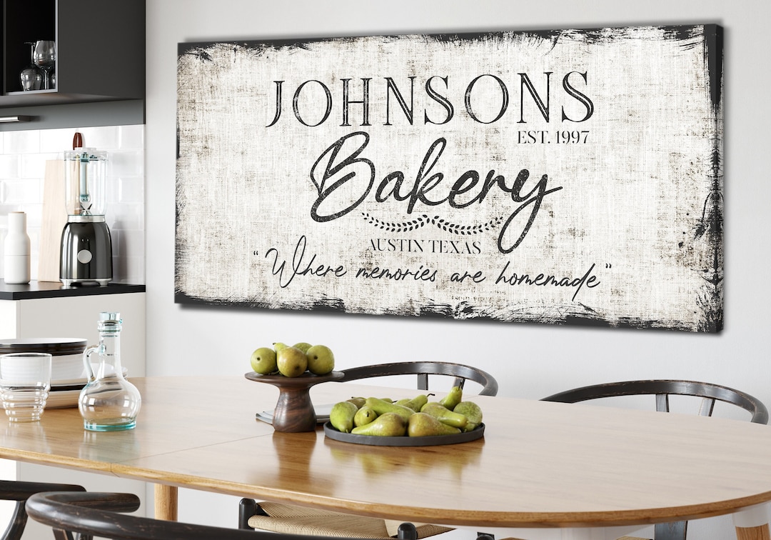 Personalized Bakery Farmhouse Sign | Where Memories Are Homemade Sign ...