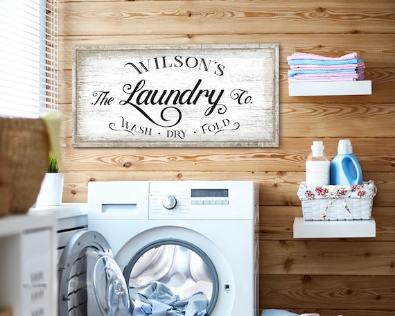 Laundry Co Sign Laundry Room Washing Room Personalized | Etsy