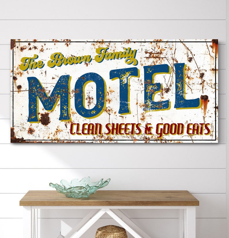 Custom Motel Sign Motel Wall Art Entryway Wall Decor Retro - Etsy
