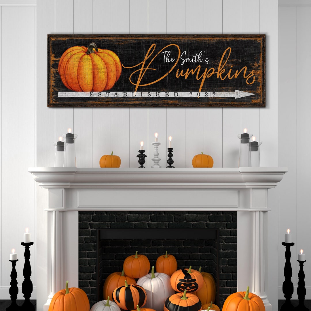 Custom Family Pumpkins Sign Fall Wall Decor Halloween Gift Pumpkin Wall ...