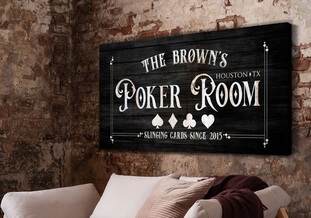 Custom Poker Room Sign Modern Rustic Farmhouse Game Room Decor ...