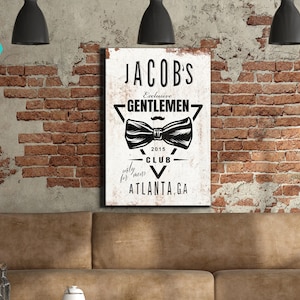 Custom Gentlemen Club Sign | Personalized Man Cave Sign Custom Bar ...
