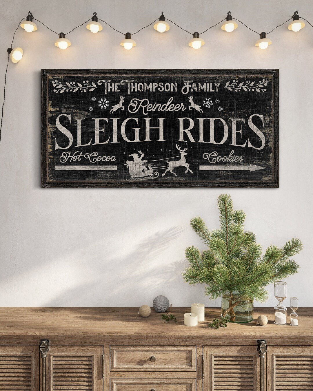 Personalized Sleigh Rides Reindeer Sign, Hot Cocoa & Cookies Sign ...