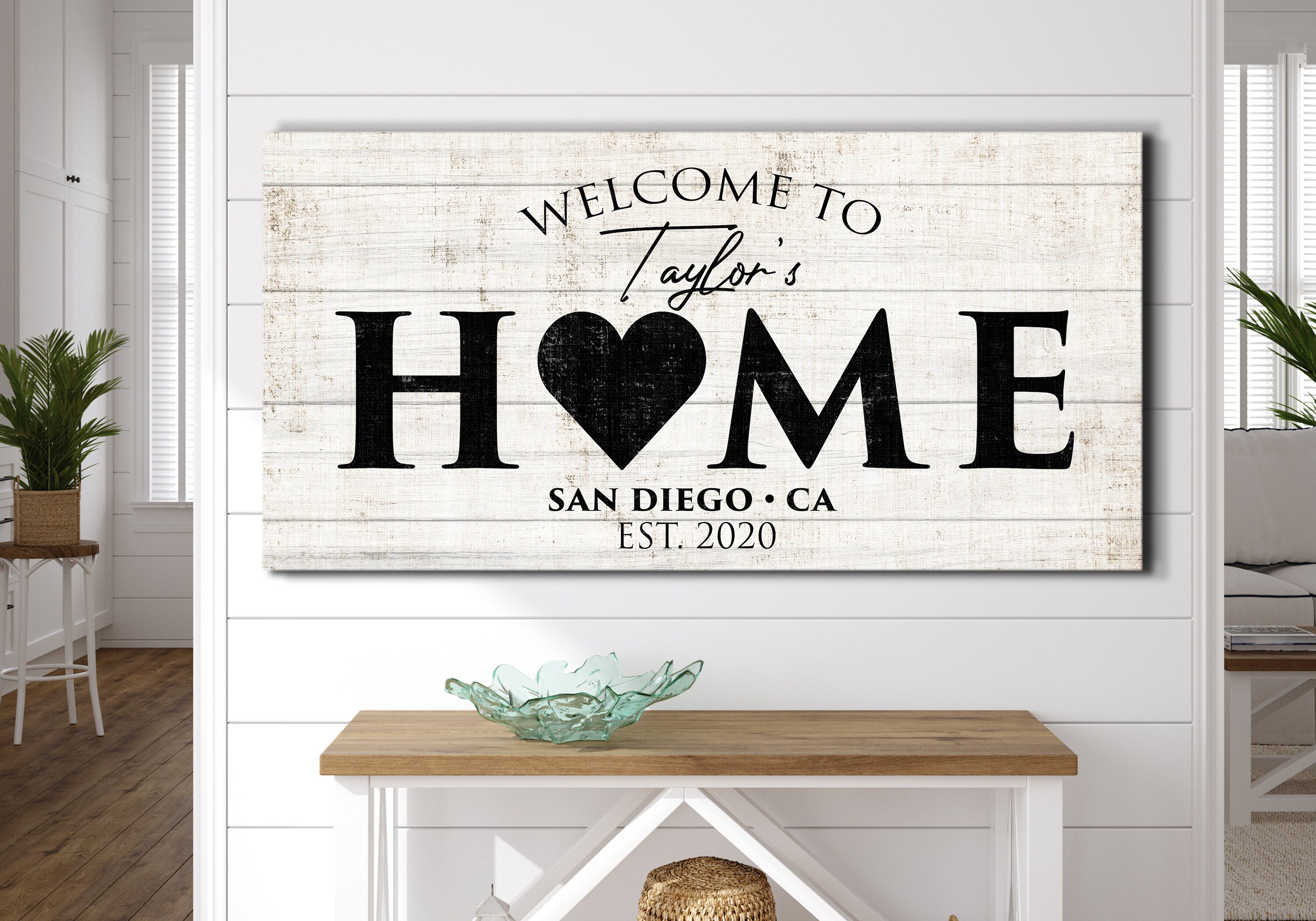 Home Sign With Symbols Custom Home Sign Personalized Huge - Etsy