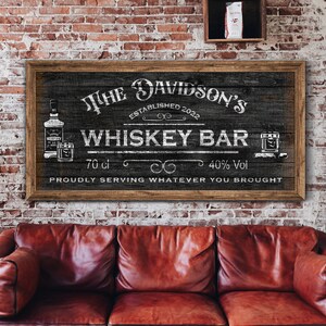 Personalized Whiskey Bar Sign, Man Cave Decor, Whiskey Lover, Gift for ...