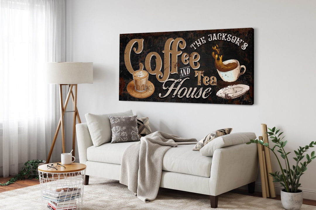 Custom Coffee House Sign, Farmhouse Coffee Sign, Freshly Brewed Coffee ...