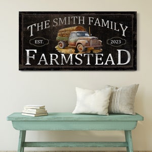 Personalized Farmstead Sign, Vintage Family Name Wall Art, Farmhouse ...