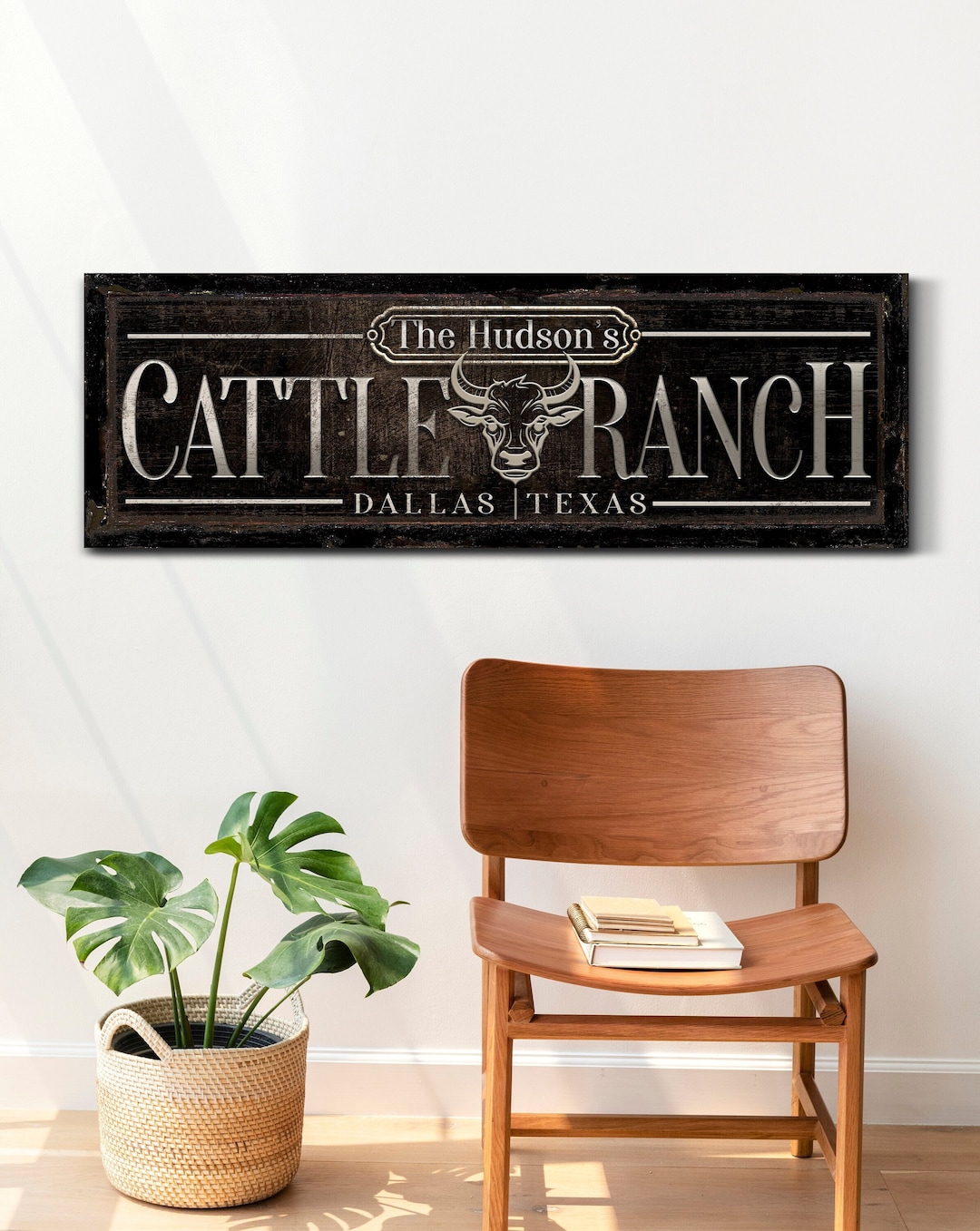 Personalized Cattle Ranch Sign, Family Farm Sign, Modern Farmhouse Cow ...