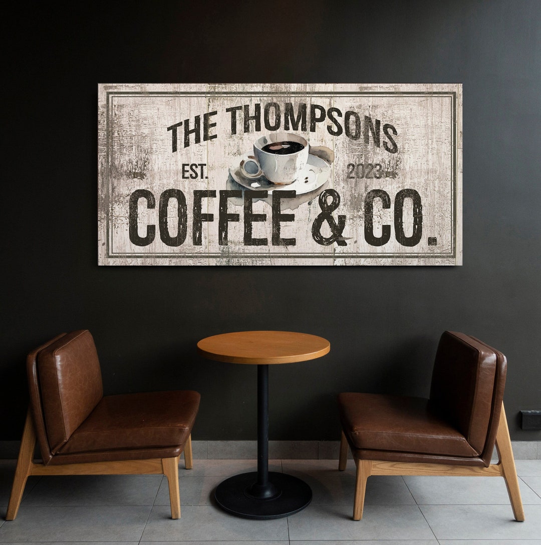 Personalized Coffee Co Sign, Family Name Coffee Bar Sign, Farmhouse ...