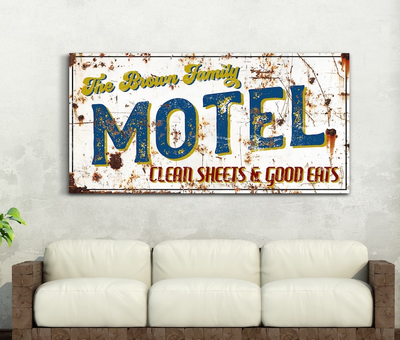 Custom Motel Sign Motel Wall Art Entryway Wall Decor Retro - Etsy