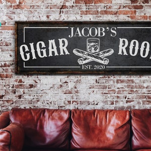 Personalized Cigar Room Sign Cigar Bar & Lounge Wall Decor - Etsy