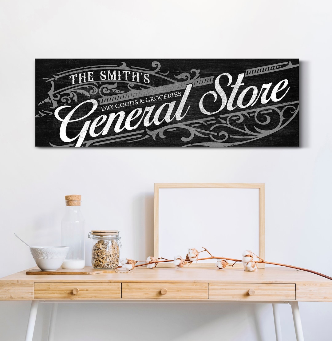 Personalized General Store Sign, Custom Vintage General Store Wall Art ...