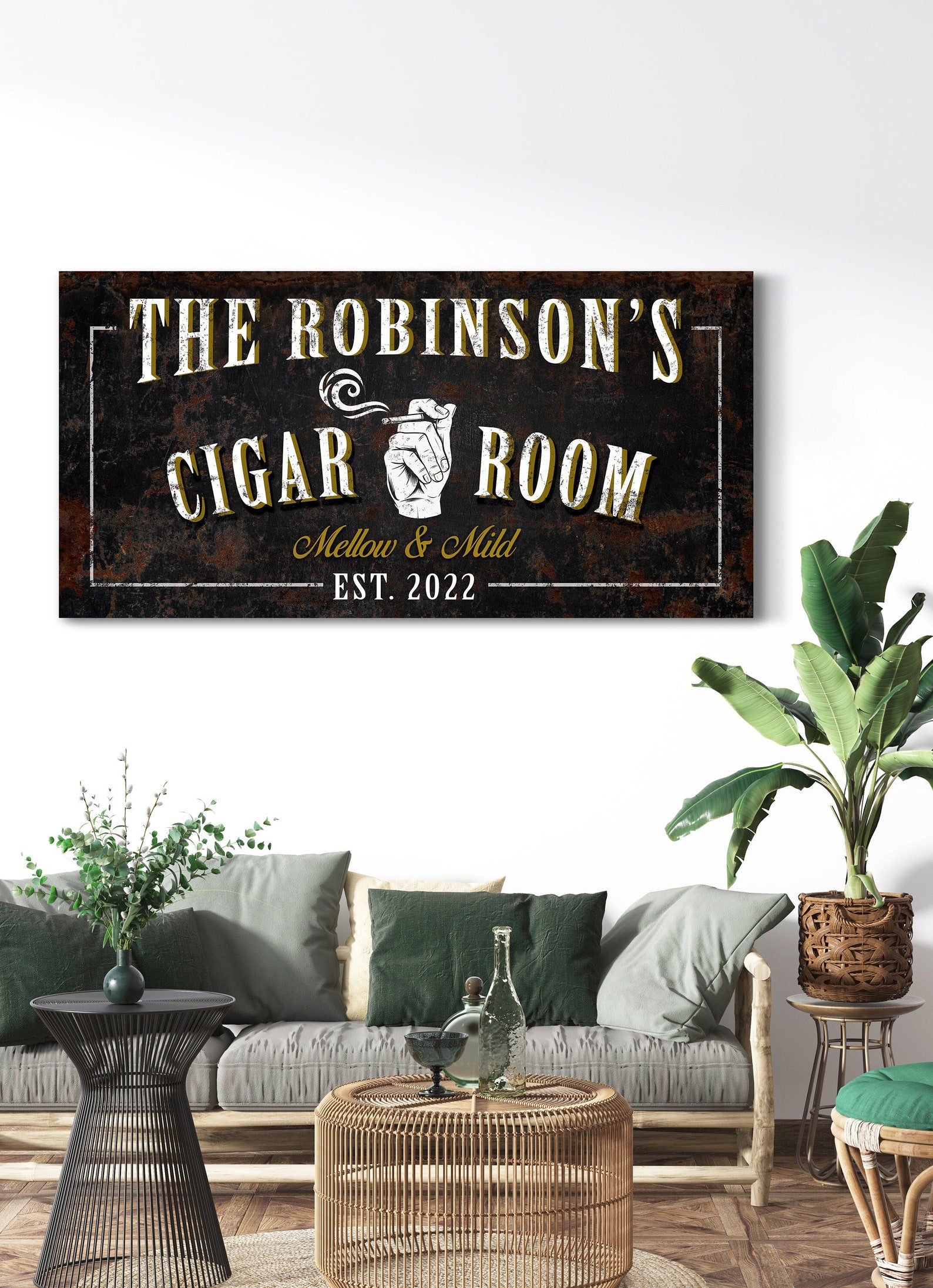 Custom Cigar Room Sign Cigar Lounge Sign Lounge Decor Fine - Etsy