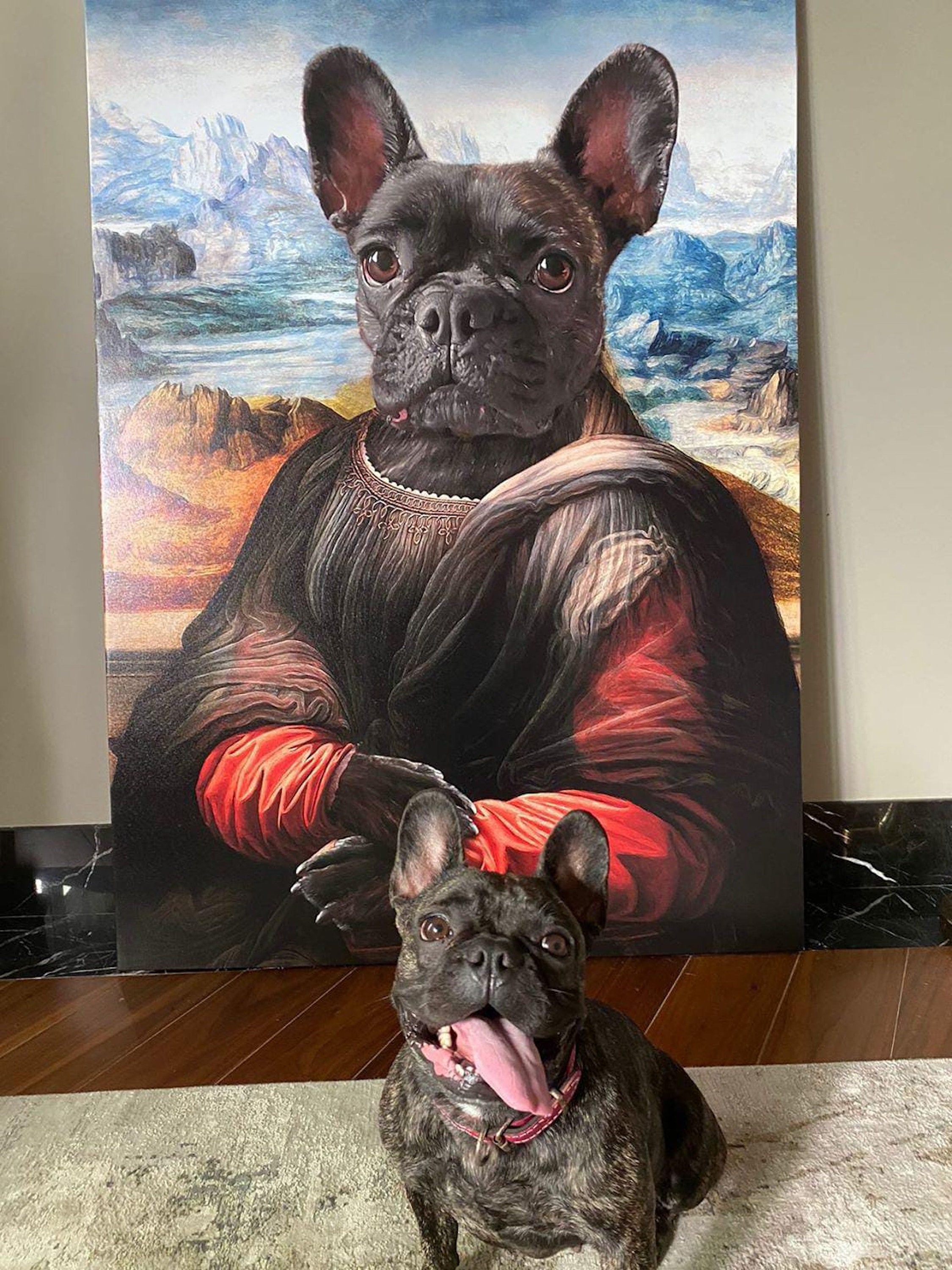 Custom Dog Portrait Personalized Pet Dog Wall Art Pet | Etsy