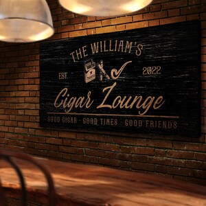 Personalized Cigar Room Sign, Cigar Lounge Sign, Lounge Decor, Fine ...