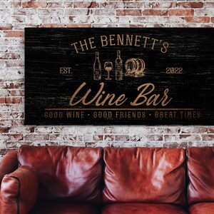 Personalized Wine Bar Sign, Taste Room Sign, Rustic Bar Wall Art ...