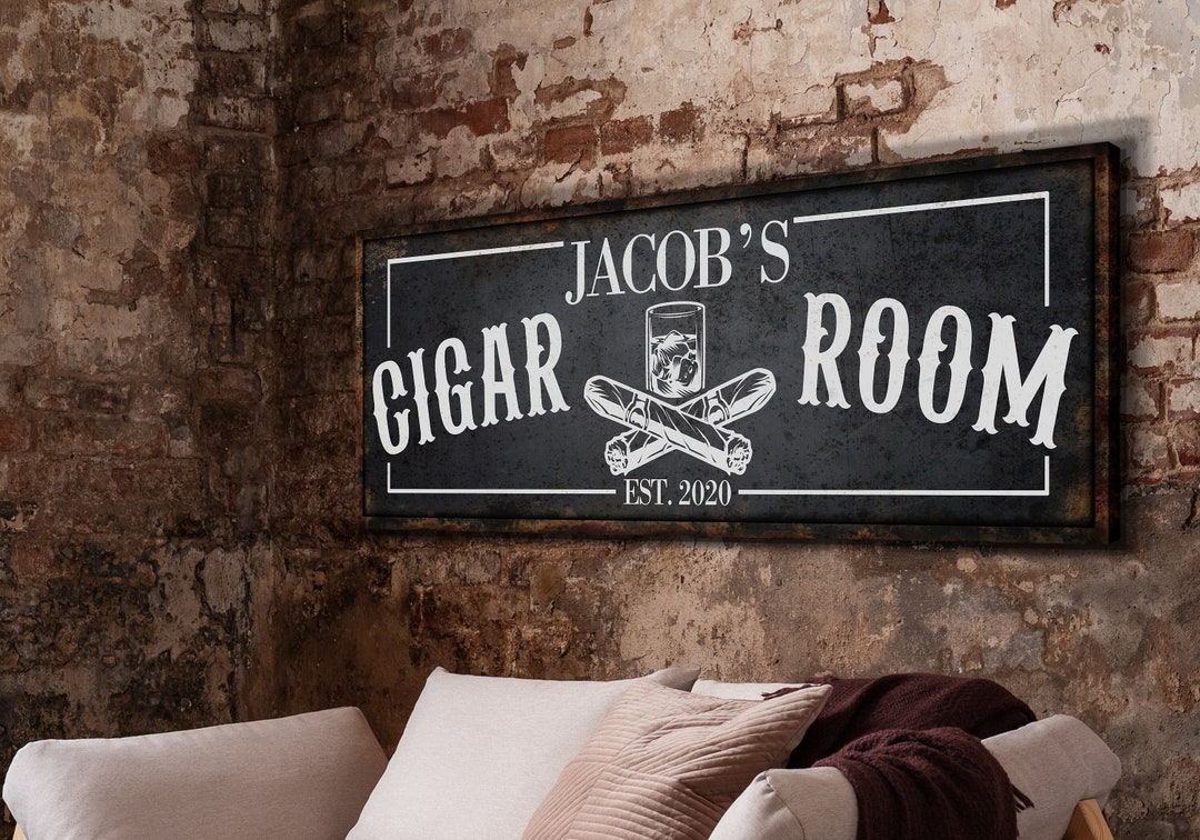Personalized Cigar Room Sign Cigar Bar & Lounge Wall Decor - Etsy