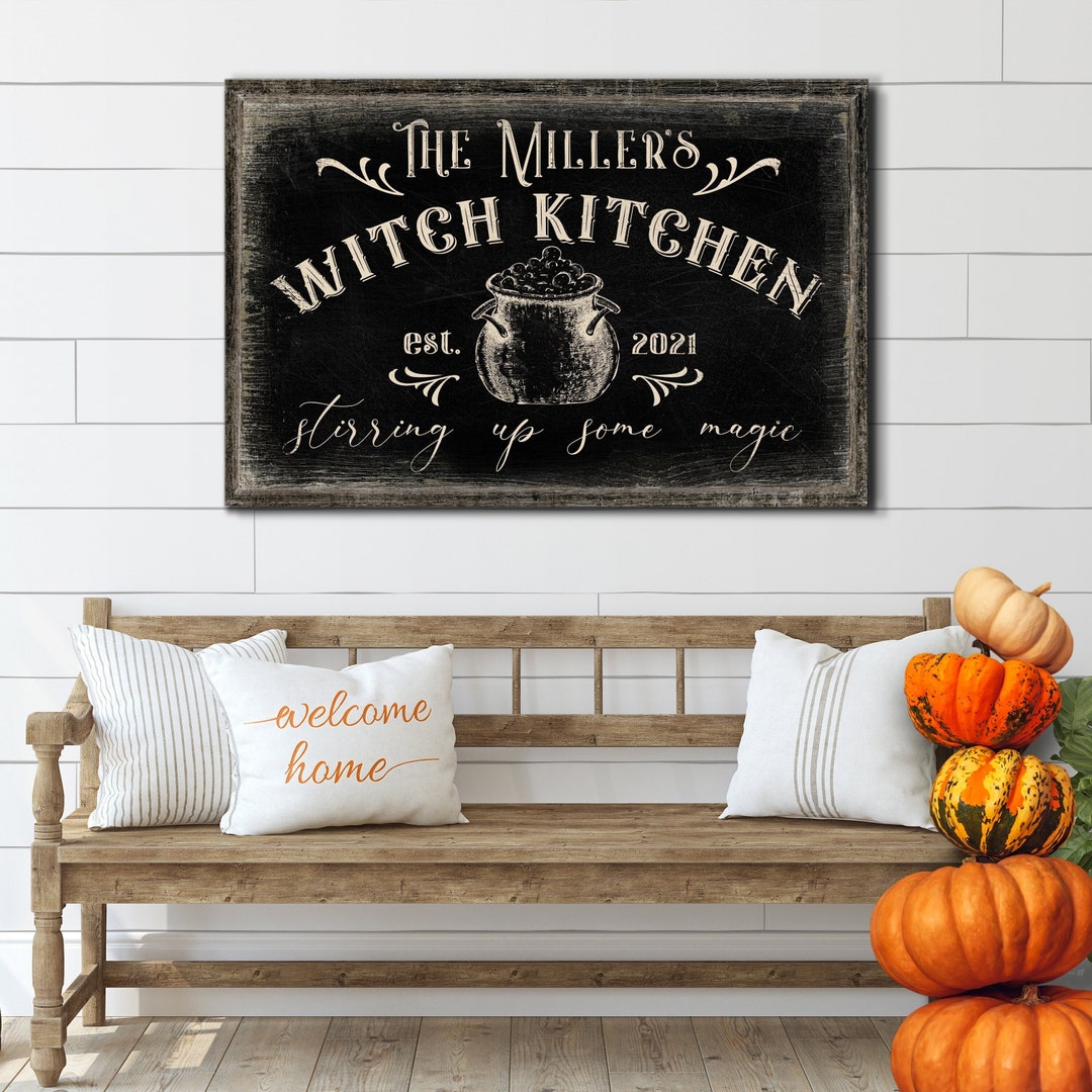 Custom Witch Kitchen Sign | Stirring up Some Magic | Witch Broom Huge ...