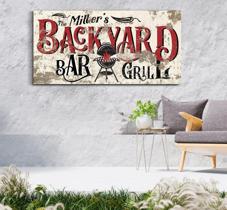 Custom Backyard Bar & Grill Sign Outdoor Grill Sign Backyard - Etsy