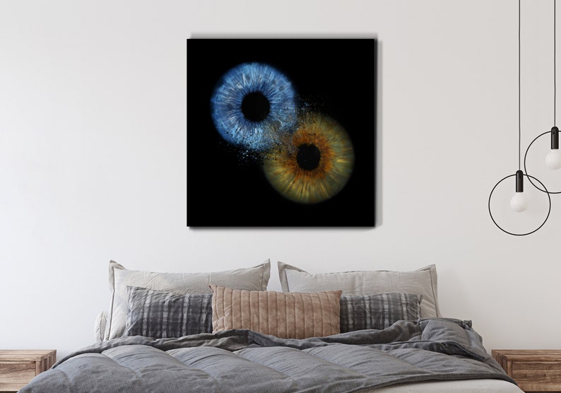 PERSONALIZED 2 EYES Wall Decor | Your Eyes Wall Art | Real Eye Canvas ...