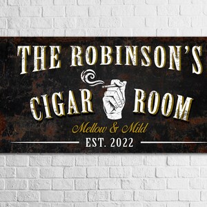 Custom Cigar Room Sign, Cigar Lounge Sign, Lounge Decor, Fine Cigar ...