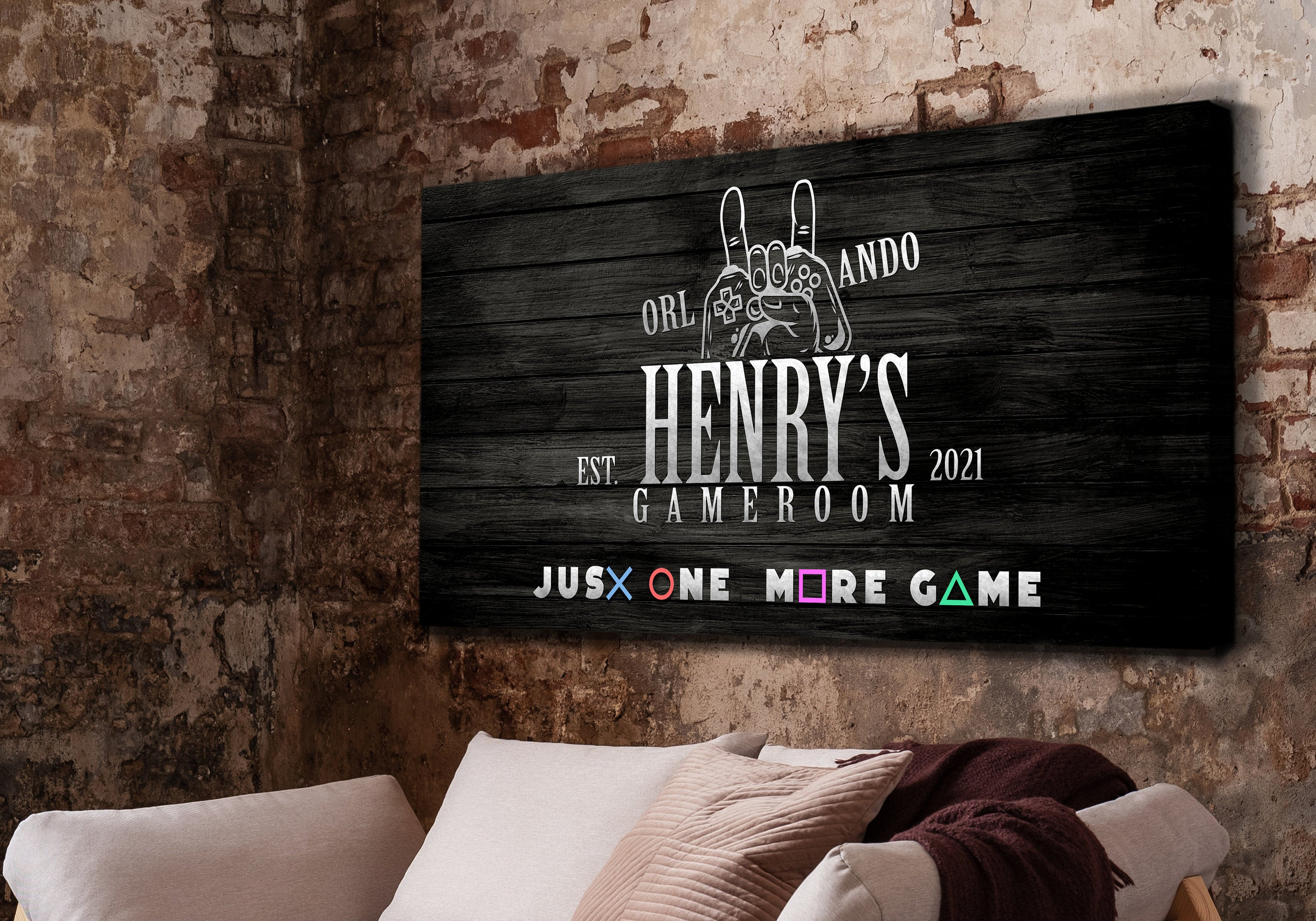 Personalized Game Room Sign Modern Farmhouse Wall Decor - Etsy