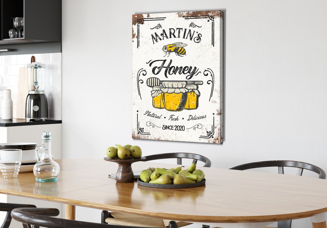 Modern Farmhouse Honey Sign Wall Decor | Honey Bee Farm Sign | Large ...
