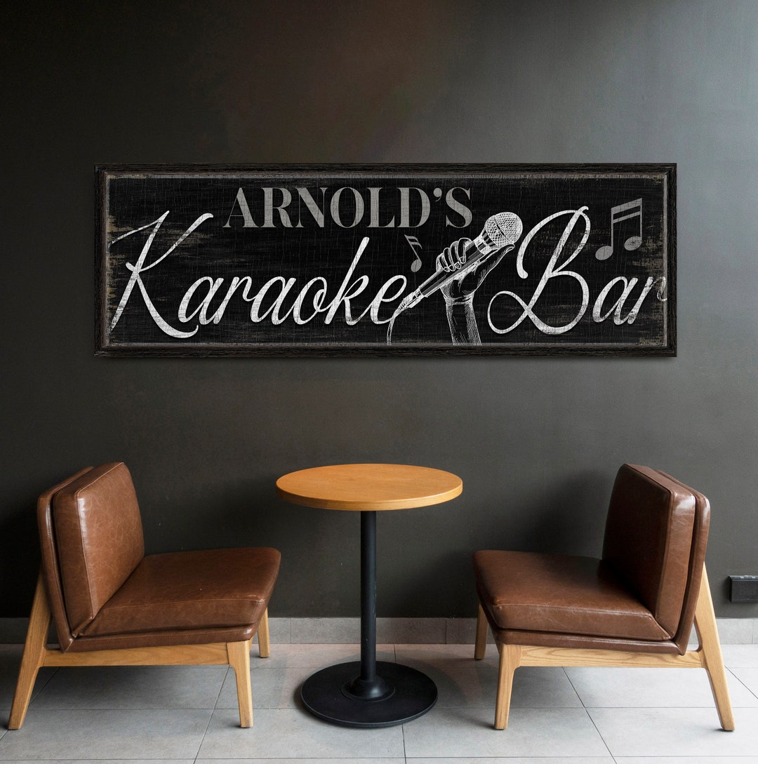 Custom Karaoke Bar Sign, Personalized Bar Wall Art, Karaoke Party Wall ...
