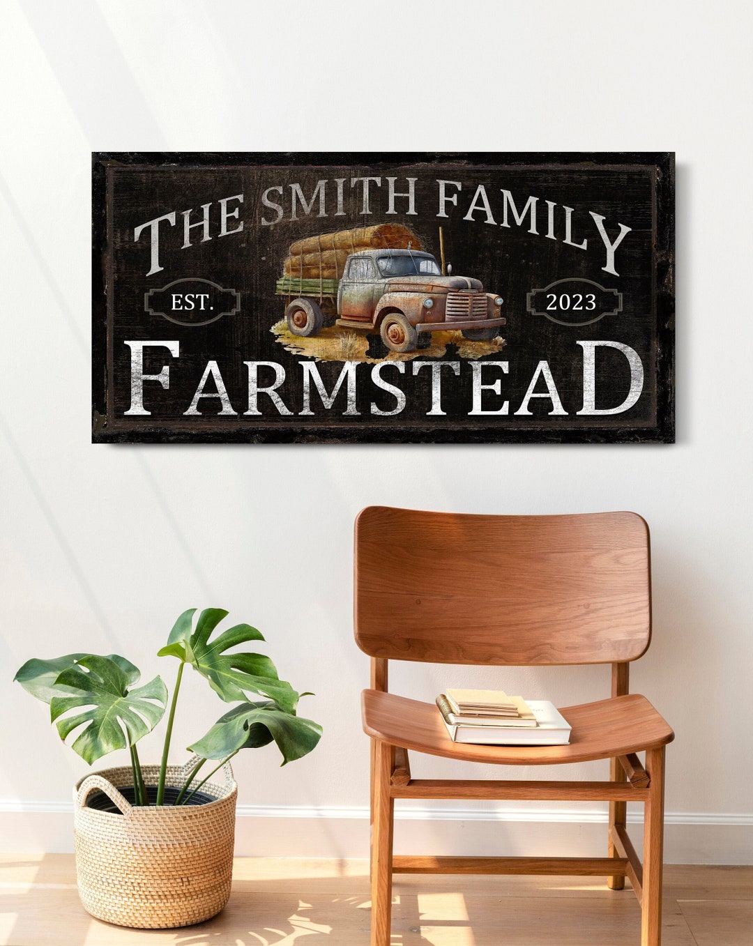 Personalized Farmstead Sign, Vintage Family Name Wall Art, Farmhouse ...