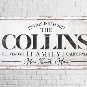 Personalized Home Sweet Home Family Name Sign, Rustic Family Name ...