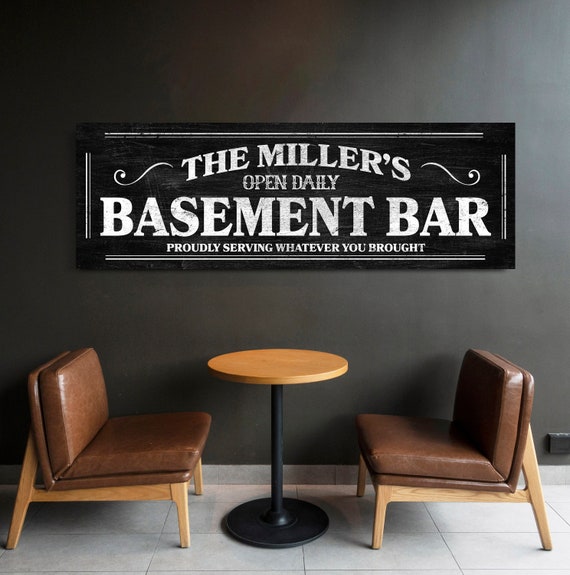 Basement Bar Lounge Signs