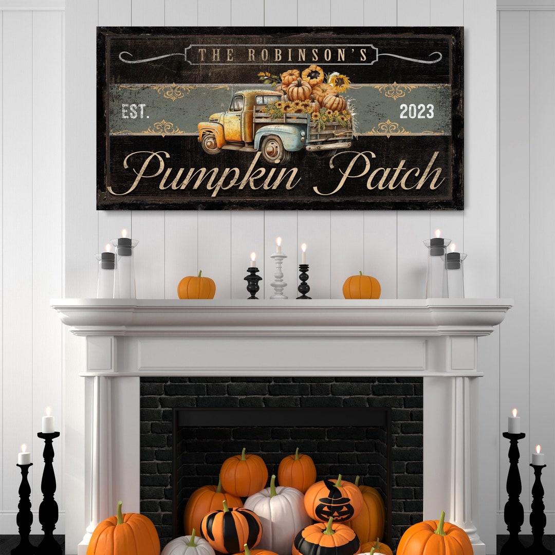 Personalized Pumpkin Patch Canvas Sign Custom Pumpkin Farm - Etsy