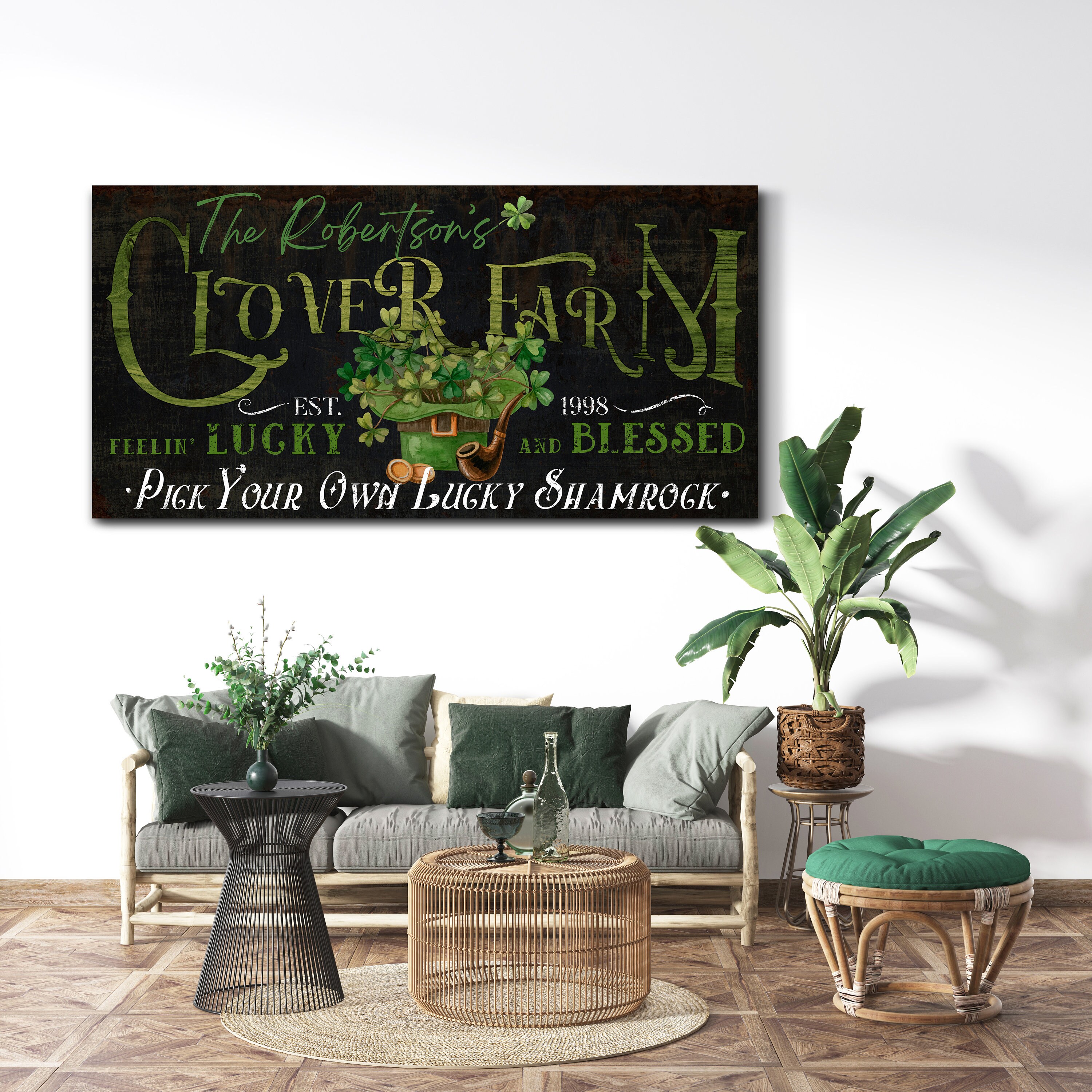 Custom Clover Farm Sign St. Patrick's Day Sign Shamrock - Etsy