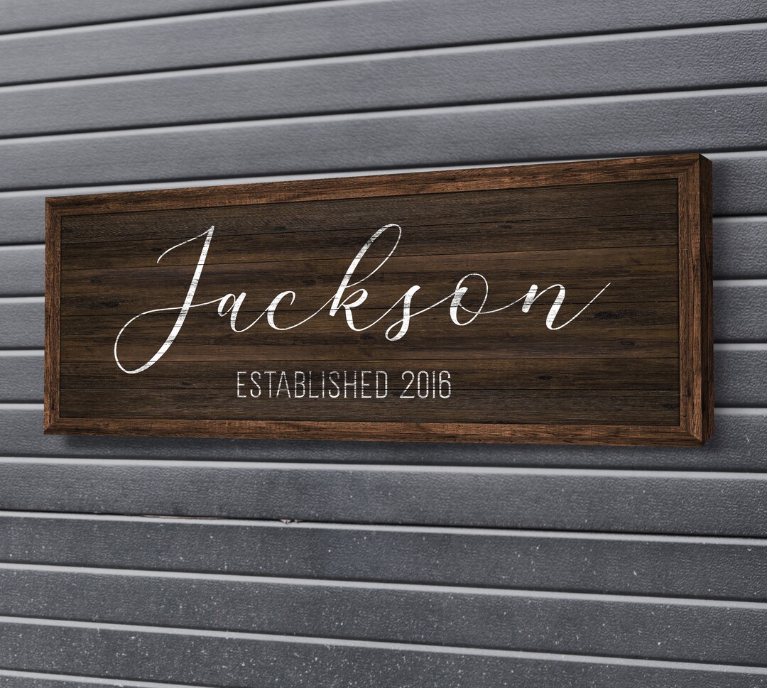 Personalized Family Name Sign, Family Room Decor, Vintage Last Name ...